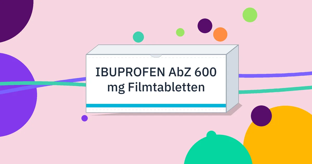 Symbolbild: Packung mit der Aufschrift IBUPROFEN AbZ 600 mg Filmtabletten (PZN 01016090) – Verfügbarkeit und Bezug in Apotheken in Frankfurt am Main