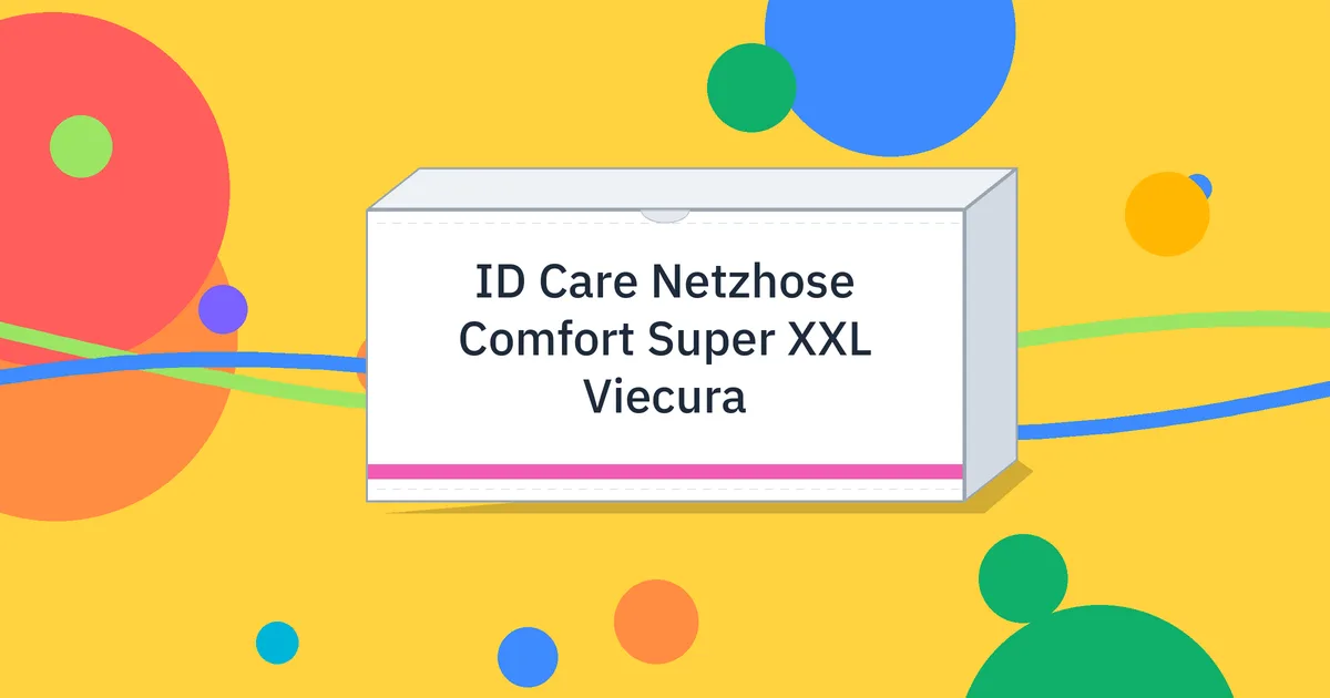 Symbolbild: Packung mit der Aufschrift ID Care Netzhose Comfort Super XXL Viecura (PZN 19306687) – Verfügbarkeit und Bezug in Apotheken in Frankfurt am Main