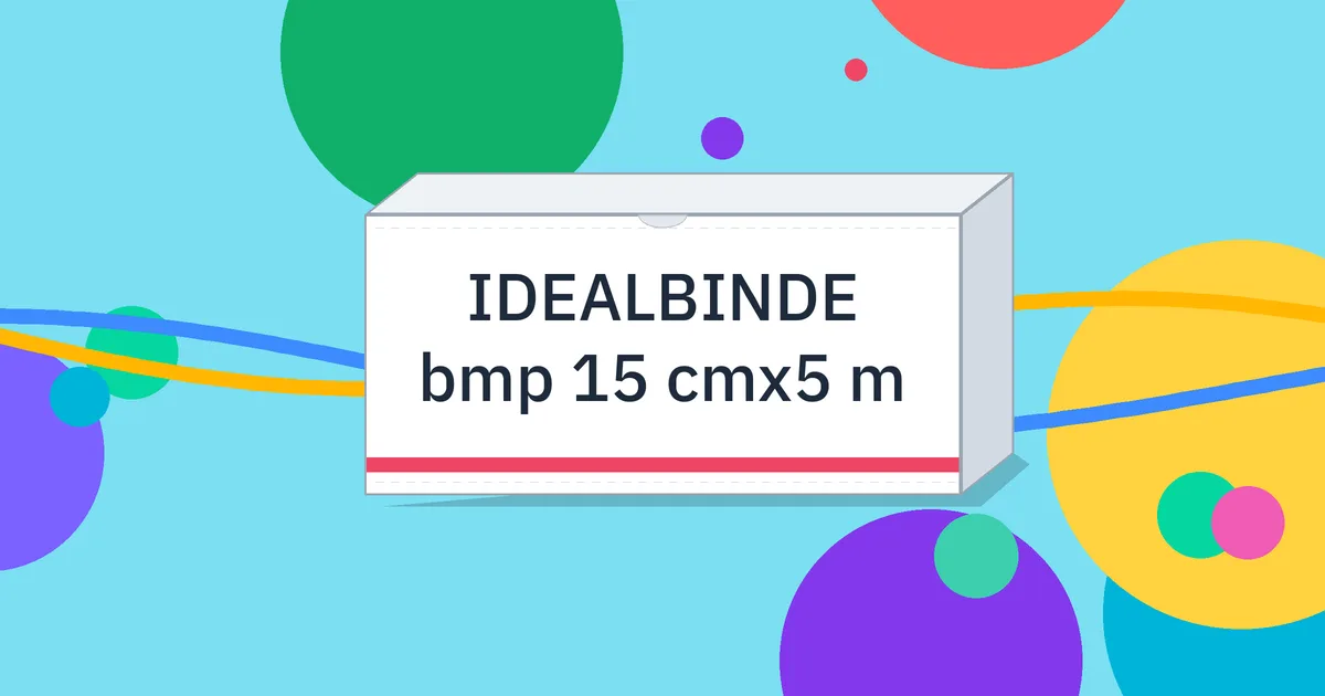 Symbolbild: Packung mit der Aufschrift IDEALBINDE bmp 15 cmx5 m (PZN 01868700) – Verfügbarkeit und Bezug in Apotheken in Frankfurt am Main