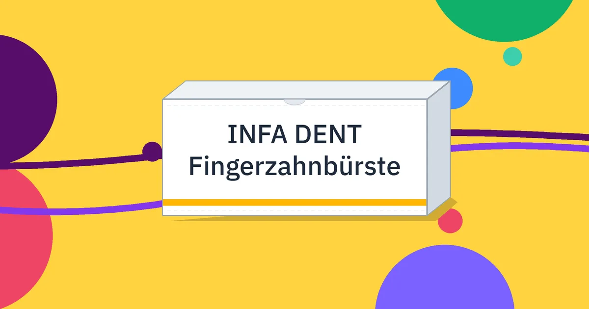 Symbolbild: Packung mit der Aufschrift INFA DENT Fingerzahnbürste (PZN 02660522) – Verfügbarkeit und Bezug in Apotheken in Frankfurt am Main