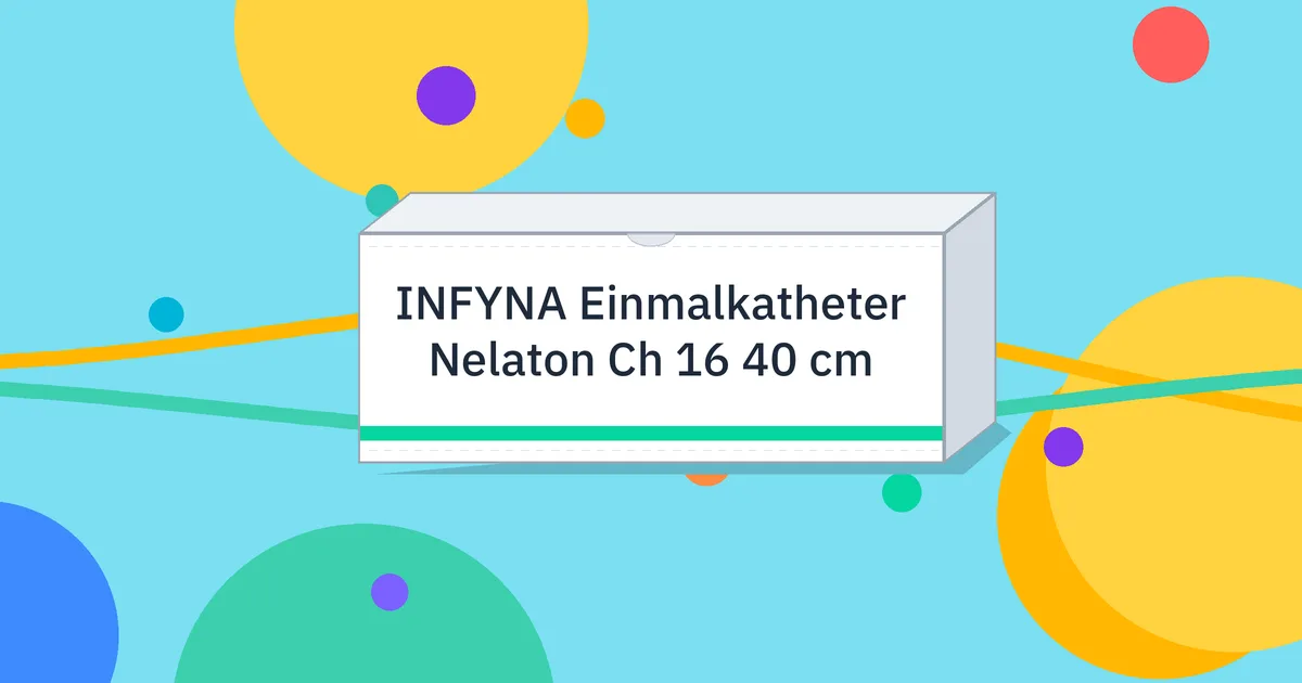 Symbolbild: Packung mit der Aufschrift INFYNA Einmalkatheter Nelaton Ch 16 40 cm (PZN 13750926) – Verfügbarkeit und Bezug in Apotheken in Frankfurt am Main