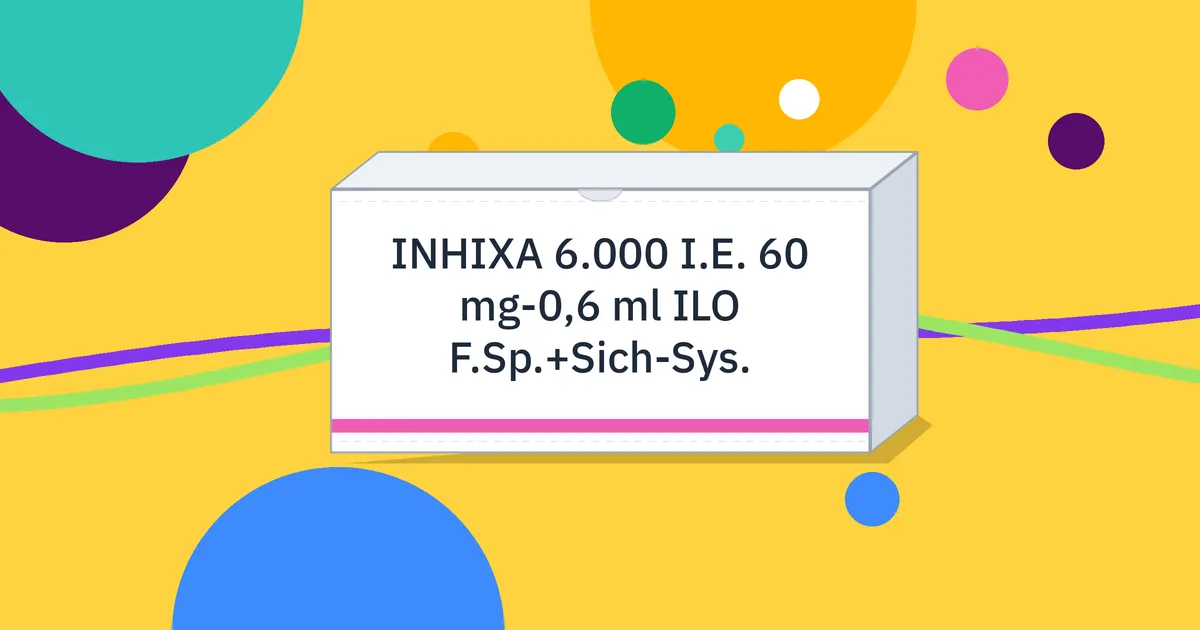 Symbolbild: Packung mit der Aufschrift INHIXA 6.000 I.E. 60 mg-0,6 ml ILO F.Sp.+Sich-Sys. (PZN 14417749) – Verfügbarkeit und Bezug in Apotheken in Frankfurt am Main