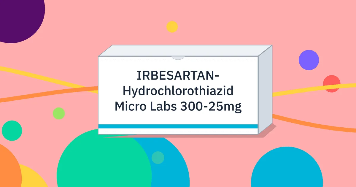 Symbolbild: Packung mit der Aufschrift IRBESARTAN-Hydrochlorothiazid Micro Labs 300-25mg (PZN 12738840) – Verfügbarkeit und Bezug in Apotheken in Frankfurt am Main