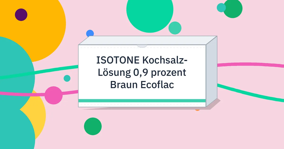 Symbolbild: Packung mit der Aufschrift ISOTONE Kochsalz-Lösung 0,9 prozent Braun Ecoflac (PZN 08609255) – Verfügbarkeit und Bezug in Apotheken in Frankfurt am Main