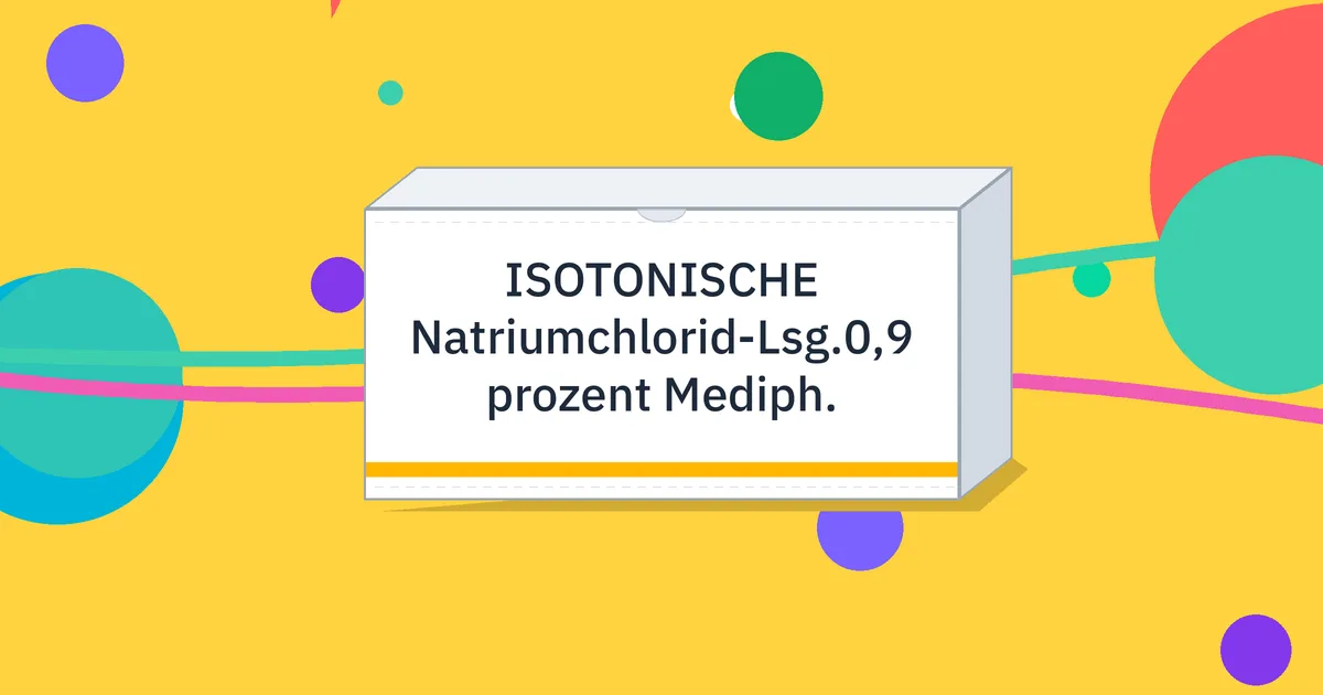 Symbolbild: Packung mit der Aufschrift ISOTONISCHE Natriumchlorid-Lsg.0,9 prozent Mediph. (PZN 19392238) – Verfügbarkeit und Bezug in Apotheken in Frankfurt am Main