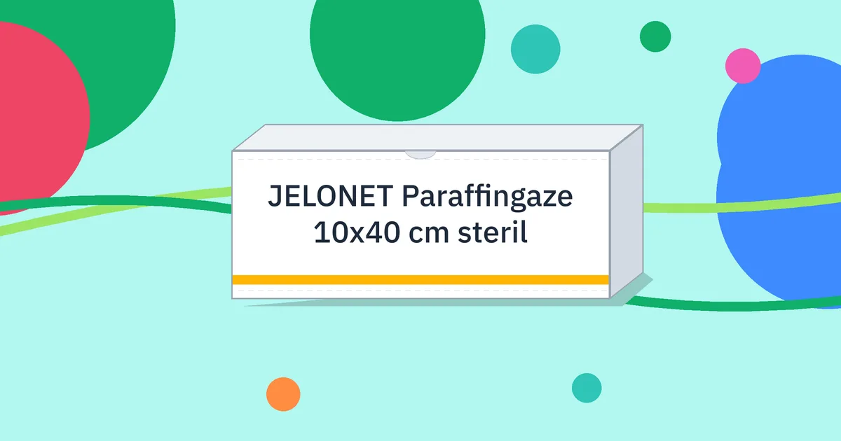 Symbolbild: Packung mit der Aufschrift JELONET Paraffingaze 10x40 cm steril (PZN 17941965) – Verfügbarkeit und Bezug in Apotheken in Frankfurt am Main