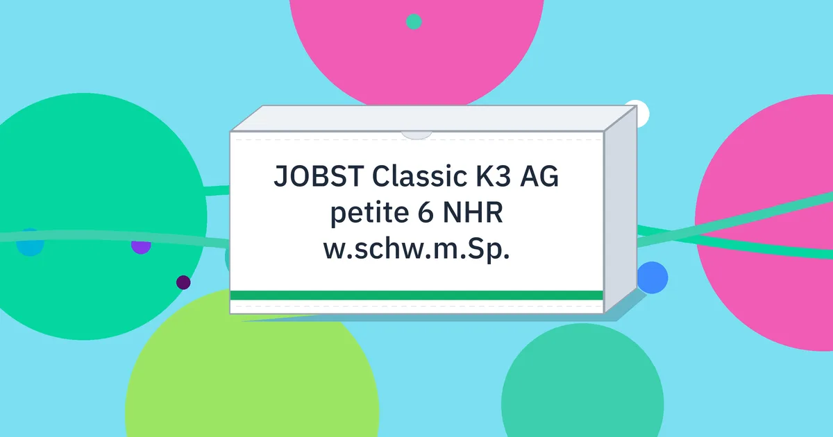 Symbolbild: Packung mit der Aufschrift JOBST Classic K3 AG petite 6 NHR w.schw.m.Sp. (PZN 13072892) – Verfügbarkeit und Bezug in Apotheken in Frankfurt am Main