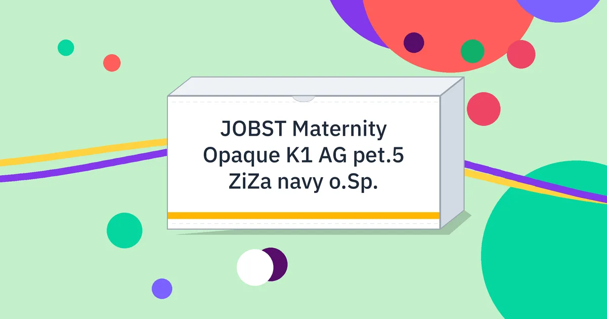 Symbolbild: Packung mit der Aufschrift JOBST Maternity Opaque K1 AG pet.5 ZiZa navy o.Sp. (PZN 15859604) – Verfügbarkeit und Bezug in Apotheken in Frankfurt am Main