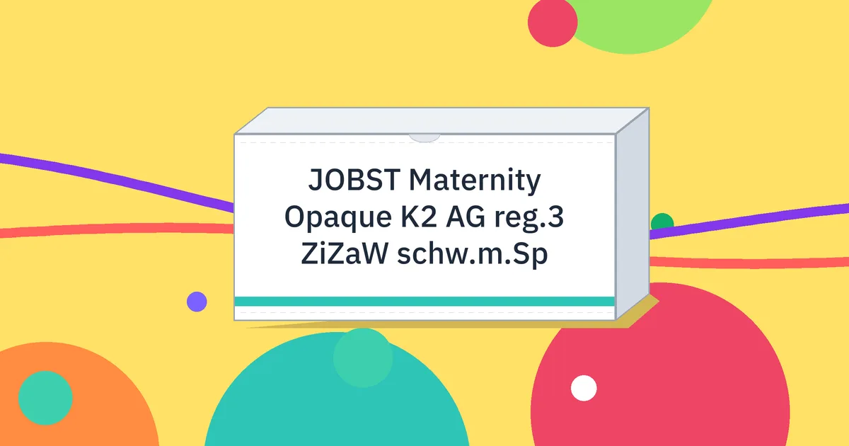 Symbolbild: Packung mit der Aufschrift JOBST Maternity Opaque K2 AG reg.3 ZiZaW schw.m.Sp (PZN 15853642) – Verfügbarkeit und Bezug in Apotheken in Frankfurt am Main
