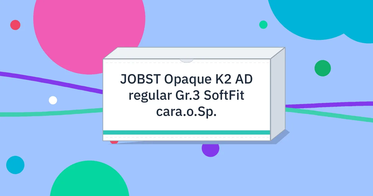 Symbolbild: Packung mit der Aufschrift JOBST Opaque K2 AD regular Gr.3 SoftFit cara.o.Sp. (PZN 11249814) – Verfügbarkeit und Bezug in Apotheken in Frankfurt am Main
