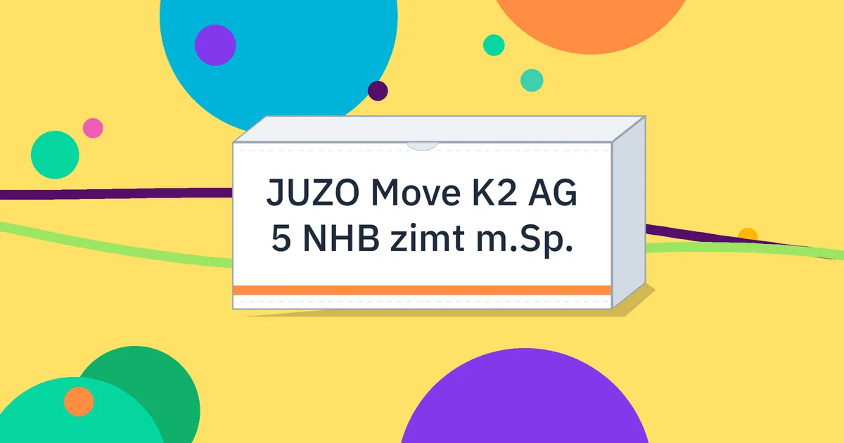 Symbolbild: Packung mit der Aufschrift JUZO Move K2 AG 5 NHB zimt m.Sp. (PZN 18523773) – Verfügbarkeit und Bezug in Apotheken in Frankfurt am Main
