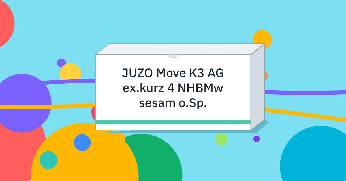 Symbolbild: Packung mit der Aufschrift JUZO Move K3 AG ex.kurz 4 NHBMw sesam o.Sp. (PZN 18584964) – Verfügbarkeit und Bezug in Apotheken in Frankfurt am Main