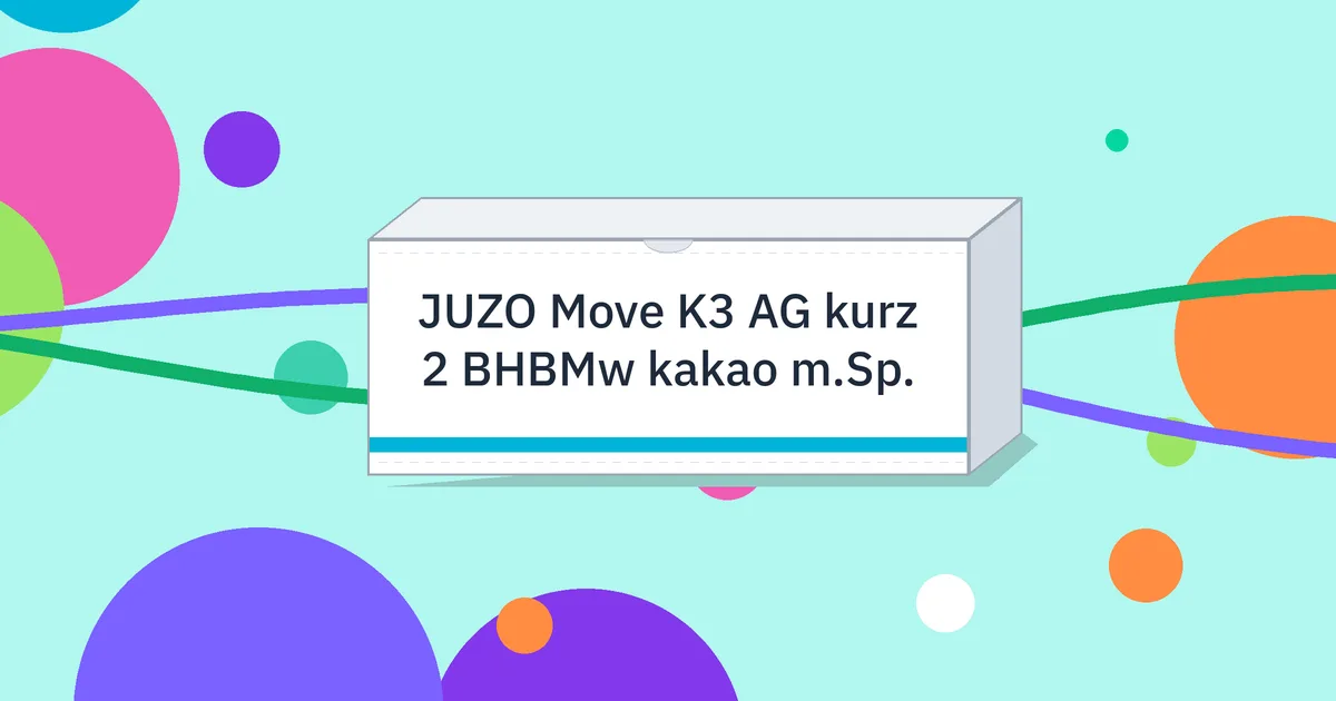 Symbolbild: Packung mit der Aufschrift JUZO Move K3 AG kurz 2 BHBMw kakao m.Sp. (PZN 18592202) – Verfügbarkeit und Bezug in Apotheken in Frankfurt am Main