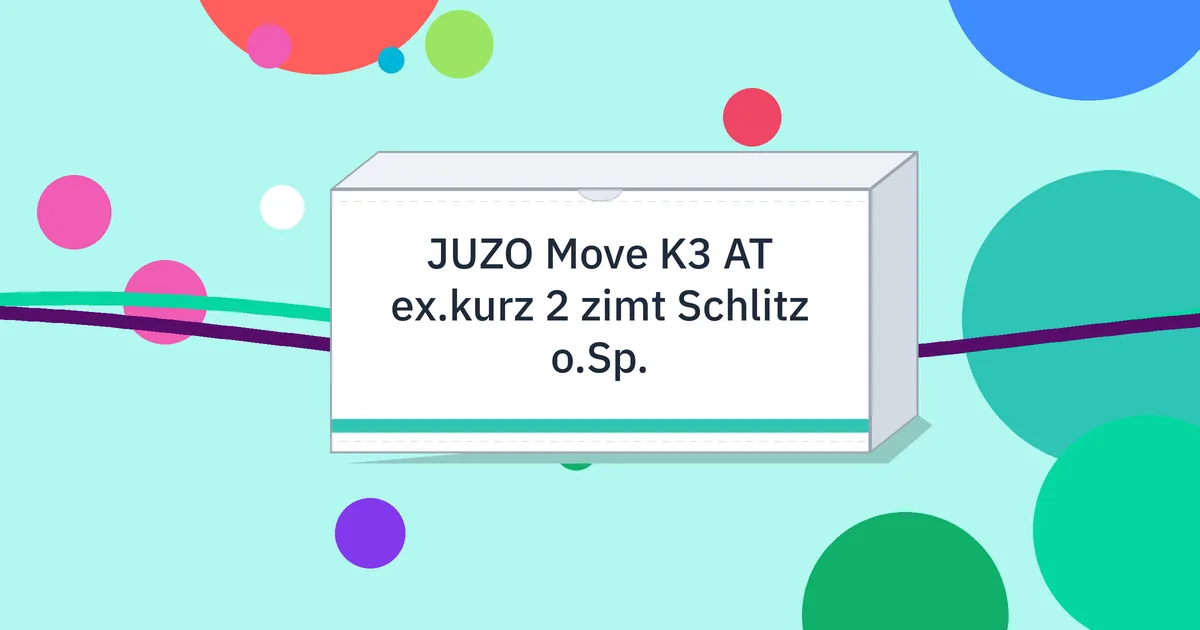 Symbolbild: Packung mit der Aufschrift JUZO Move K3 AT ex.kurz 2 zimt Schlitz o.Sp. (PZN 20682504) – Verfügbarkeit und Bezug in Apotheken in Frankfurt am Main