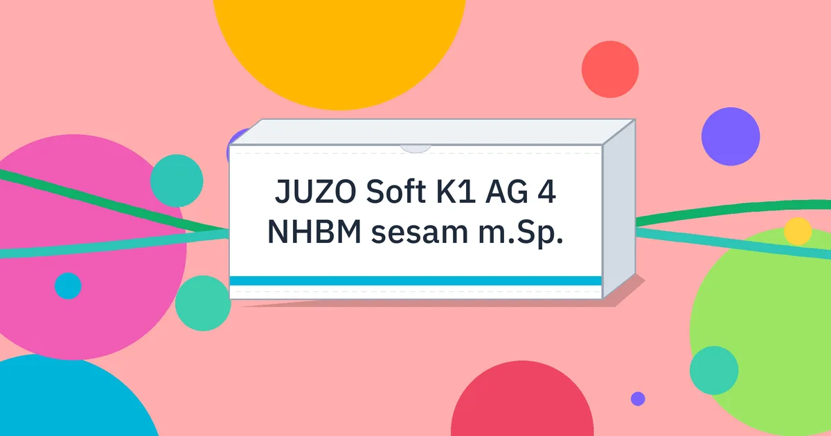 Symbolbild: Packung mit der Aufschrift JUZO Soft K1 AG 4 NHBM sesam m.Sp. (PZN 14999355) – Verfügbarkeit und Bezug in Apotheken in Frankfurt am Main