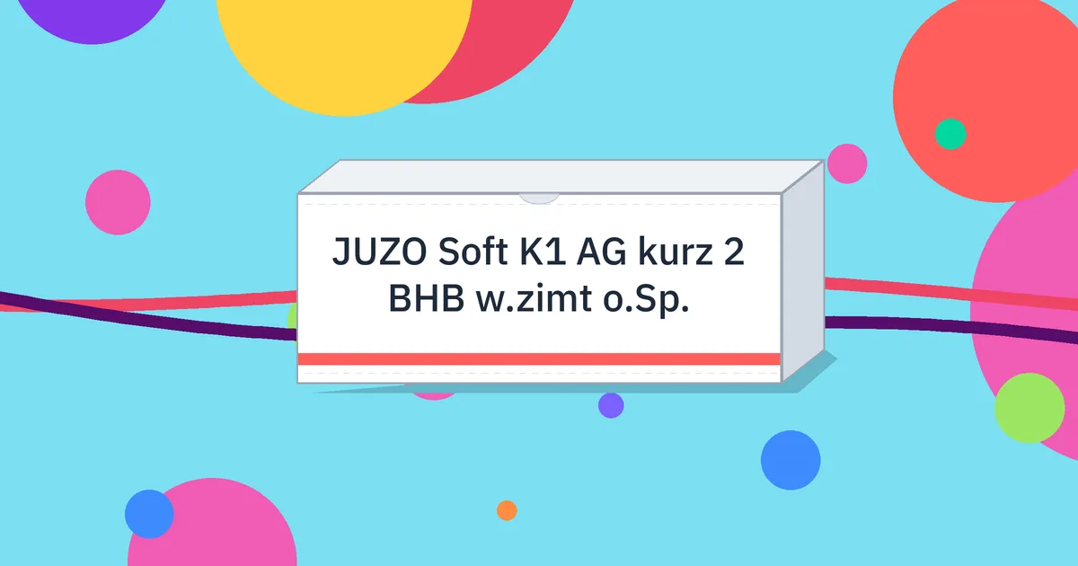 Symbolbild: Packung mit der Aufschrift JUZO Soft K1 AG kurz 2 BHB w.zimt o.Sp. (PZN 14838646) – Verfügbarkeit und Bezug in Apotheken in Frankfurt am Main