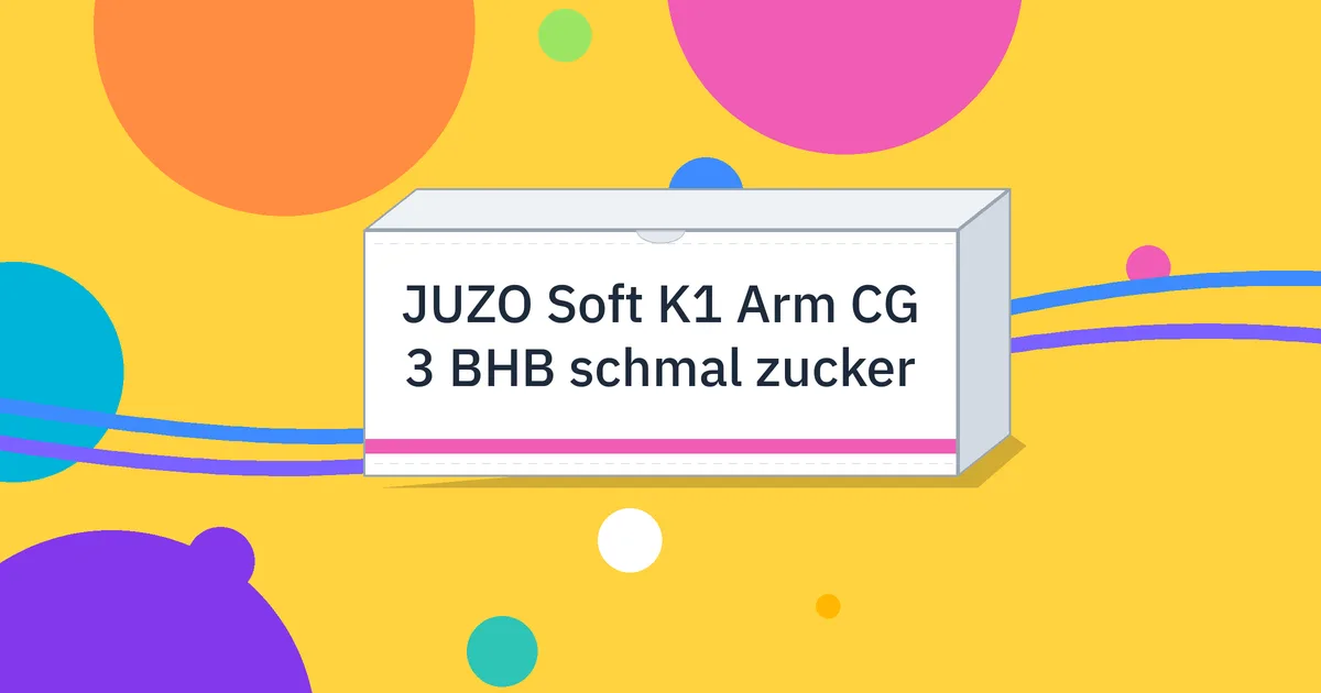 Symbolbild: Packung mit der Aufschrift JUZO Soft K1 Arm CG 3 BHB schmal zucker (PZN 15507414) – Verfügbarkeit und Bezug in Apotheken in Frankfurt am Main