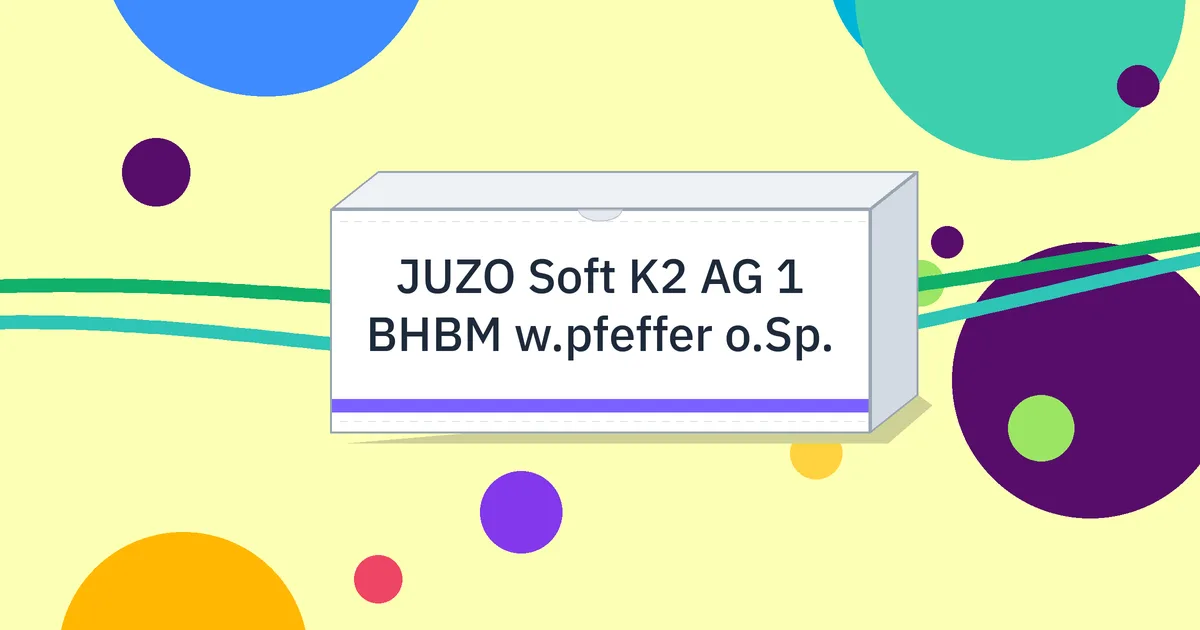 Symbolbild: Packung mit der Aufschrift JUZO Soft K2 AG 1 BHBM w.pfeffer o.Sp. (PZN 14868601) – Verfügbarkeit und Bezug in Apotheken in Frankfurt am Main