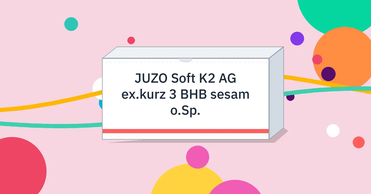Symbolbild: Packung mit der Aufschrift JUZO Soft K2 AG ex.kurz 3 BHB sesam o.Sp. (PZN 14828145) – Verfügbarkeit und Bezug in Apotheken in Frankfurt am Main