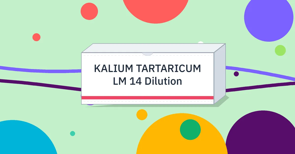 Symbolbild: Packung mit der Aufschrift KALIUM TARTARICUM LM 14 Dilution (PZN 12926760) – Verfügbarkeit und Bezug in Apotheken in Frankfurt am Main