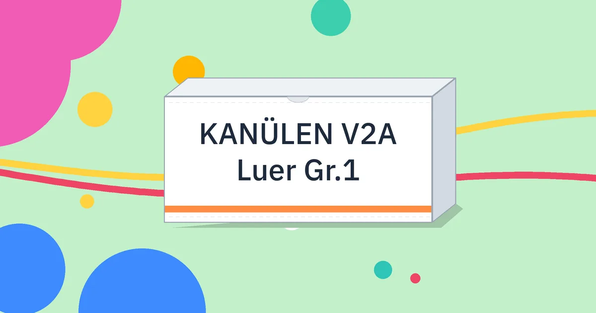 Symbolbild: Packung mit der Aufschrift KANÜLEN V2A Luer Gr.1 (PZN 02439496) – Verfügbarkeit und Bezug in Apotheken in Frankfurt am Main