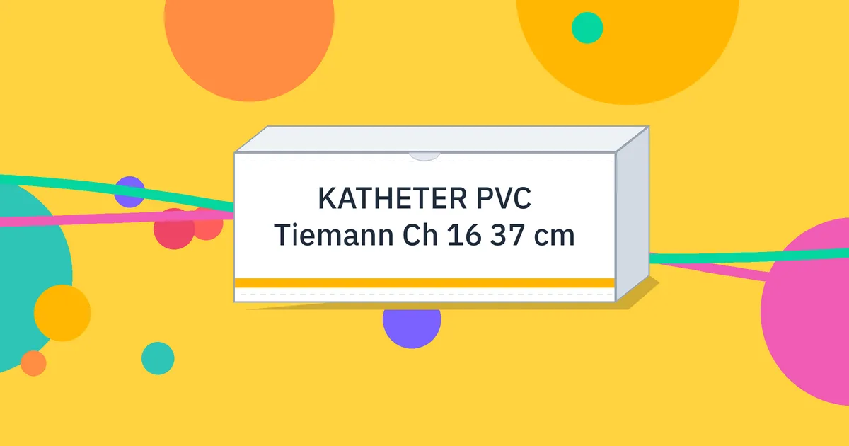 Symbolbild: Packung mit der Aufschrift KATHETER PVC Tiemann Ch 16 37 cm (PZN 10085411) – Verfügbarkeit und Bezug in Apotheken in Frankfurt am Main