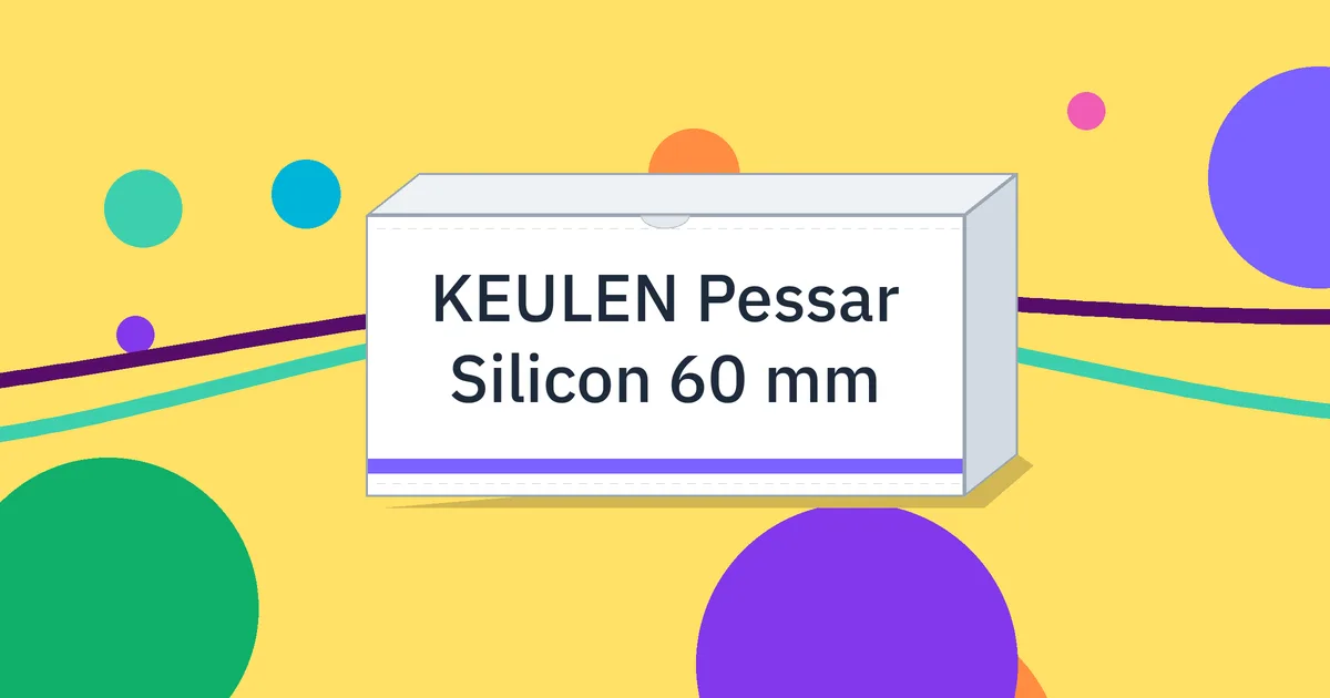 Symbolbild: Packung mit der Aufschrift KEULEN Pessar Silicon 60 mm (PZN 20313126) – Verfügbarkeit und Bezug in Apotheken in Frankfurt am Main