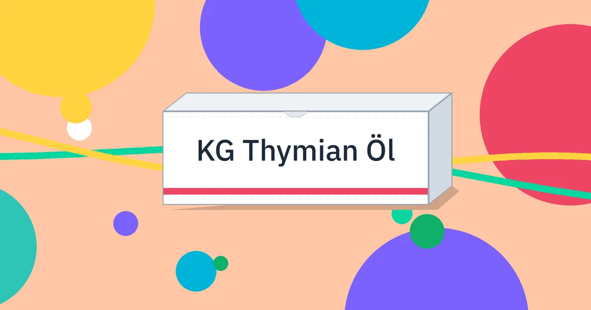 Symbolbild: Packung mit der Aufschrift KG Thymian Öl (PZN 19169523) – Verfügbarkeit und Bezug in Apotheken in Frankfurt am Main