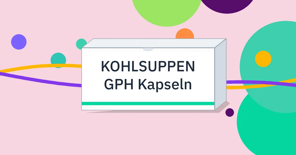 Symbolbild: Packung mit der Aufschrift KOHLSUPPEN GPH Kapseln (PZN 04699310) – Verfügbarkeit und Bezug in Apotheken in Frankfurt am Main