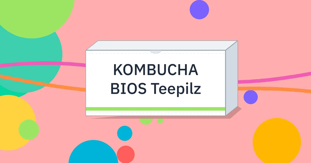 Symbolbild: Packung mit der Aufschrift KOMBUCHA BIOS Teepilz (PZN 00964488) – Verfügbarkeit und Bezug in Apotheken in Frankfurt am Main