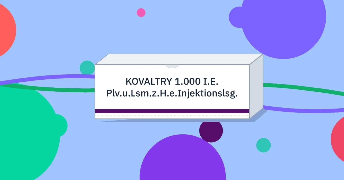 Symbolbild: Packung mit der Aufschrift KOVALTRY 1.000 I.E. Plv.u.Lsm.z.H.e.Injektionslsg. (PZN 16942520) – Verfügbarkeit und Bezug in Apotheken in Frankfurt am Main