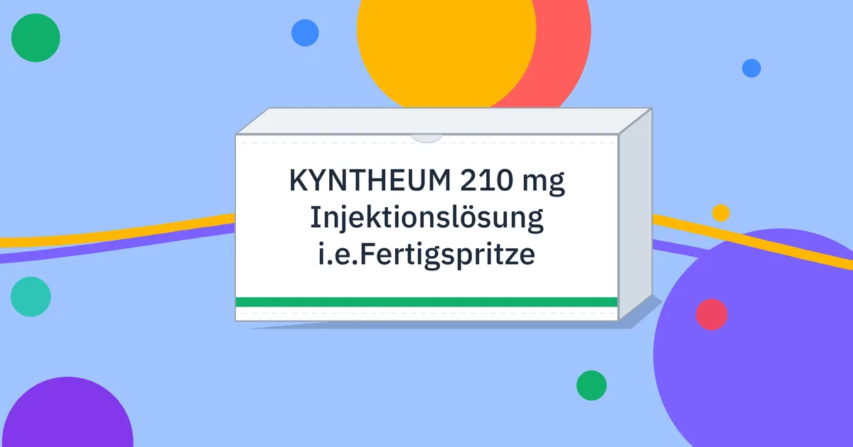 Symbolbild: Packung mit der Aufschrift KYNTHEUM 210 mg Injektionslösung i.e.Fertigspritze (PZN 17216572) – Verfügbarkeit und Bezug in Apotheken in Frankfurt am Main