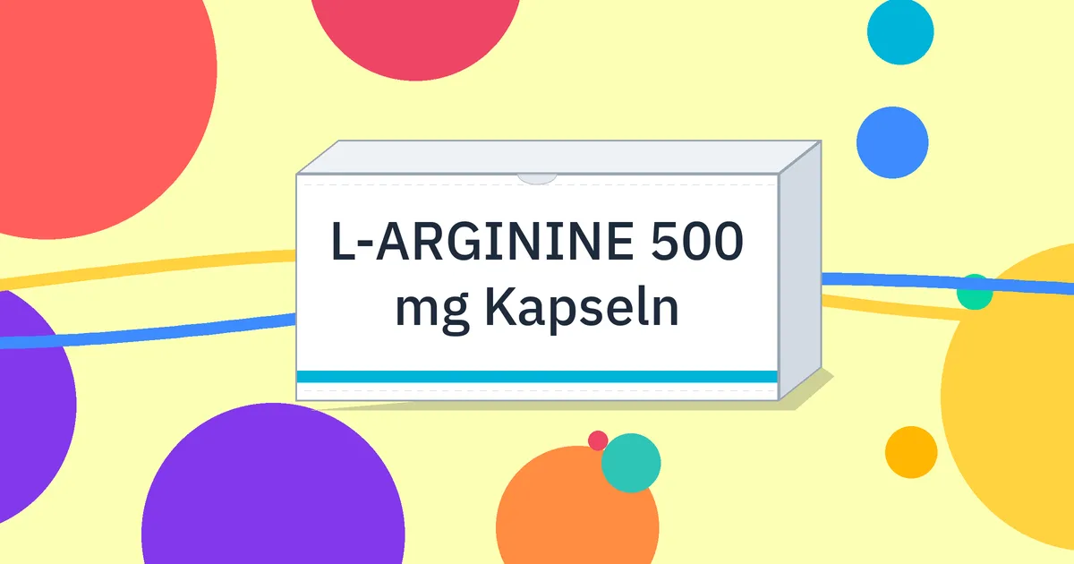 Symbolbild: Packung mit der Aufschrift L-ARGININE 500 mg Kapseln (PZN 19246821) – Verfügbarkeit und Bezug in Apotheken in Frankfurt am Main