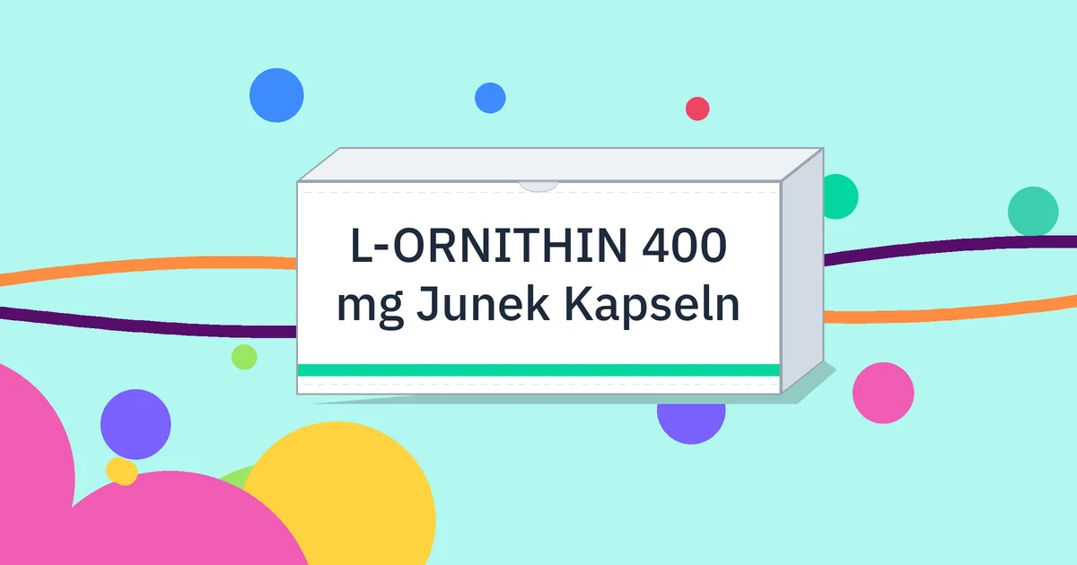 Symbolbild: Packung mit der Aufschrift L-ORNITHIN 400 mg Junek Kapseln (PZN 00135013) – Verfügbarkeit und Bezug in Apotheken in Frankfurt am Main
