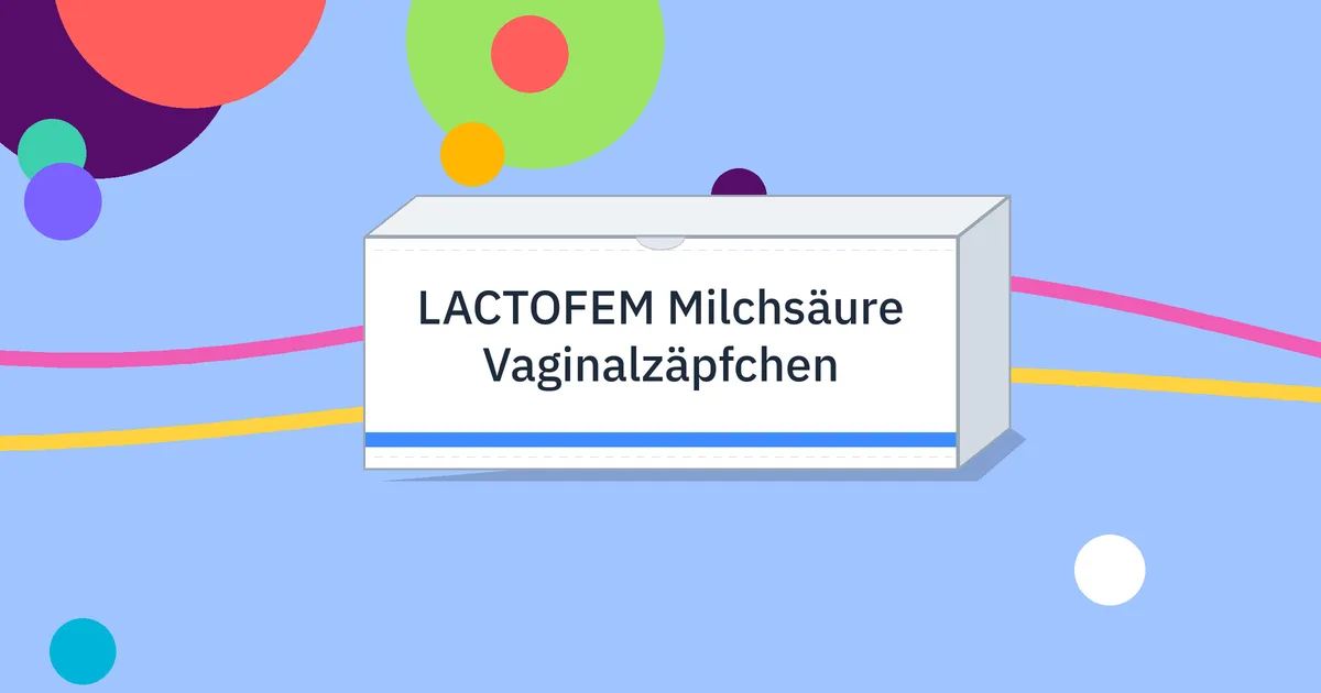 Symbolbild: Packung mit der Aufschrift LACTOFEM Milchsäure Vaginalzäpfchen (PZN 10078061) – Verfügbarkeit und Bezug in Apotheken in Frankfurt am Main