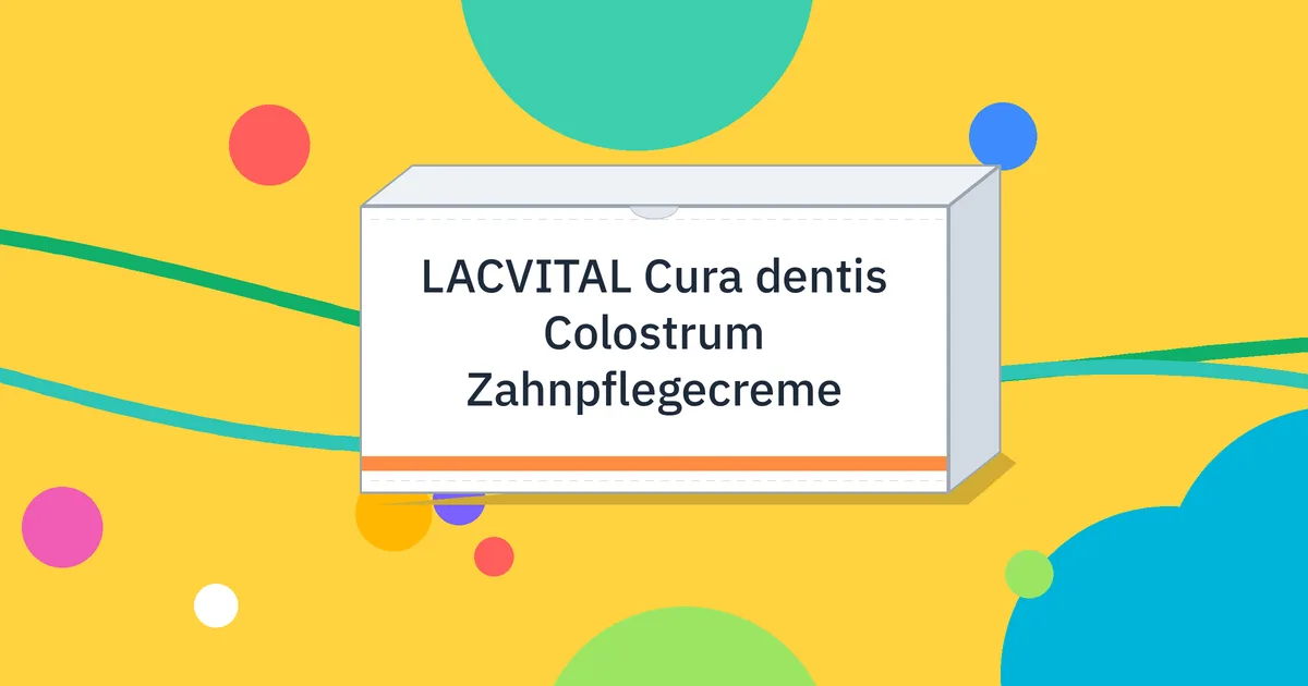 Symbolbild: Packung mit der Aufschrift LACVITAL Cura dentis Colostrum Zahnpflegecreme (PZN 17962967) – Verfügbarkeit und Bezug in Apotheken in Frankfurt am Main