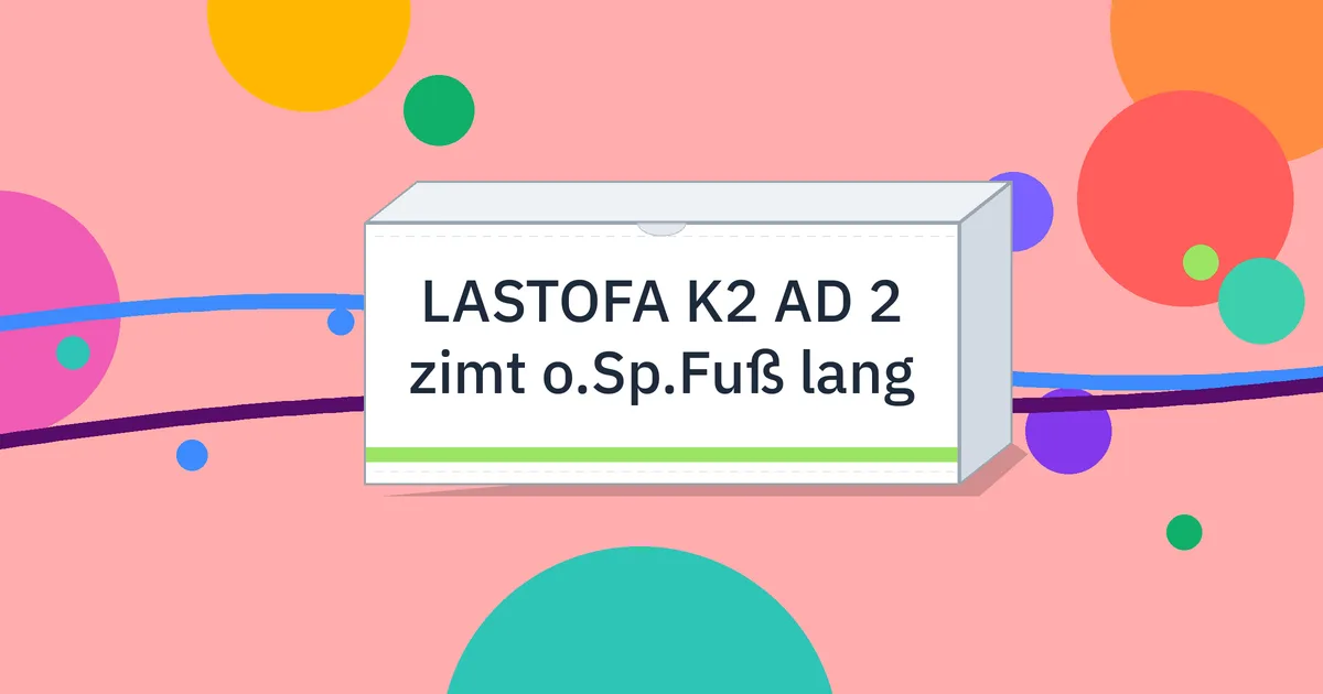 Symbolbild: Packung mit der Aufschrift LASTOFA K2 AD 2 zimt o.Sp.Fuß lang (PZN 14147103) – Verfügbarkeit und Bezug in Apotheken in Frankfurt am Main