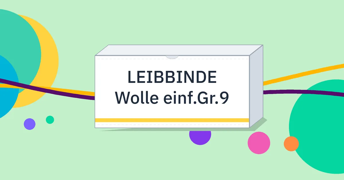 Symbolbild: Packung mit der Aufschrift LEIBBINDE Wolle einf.Gr.9 (PZN 02009011) – Verfügbarkeit und Bezug in Apotheken in Frankfurt am Main