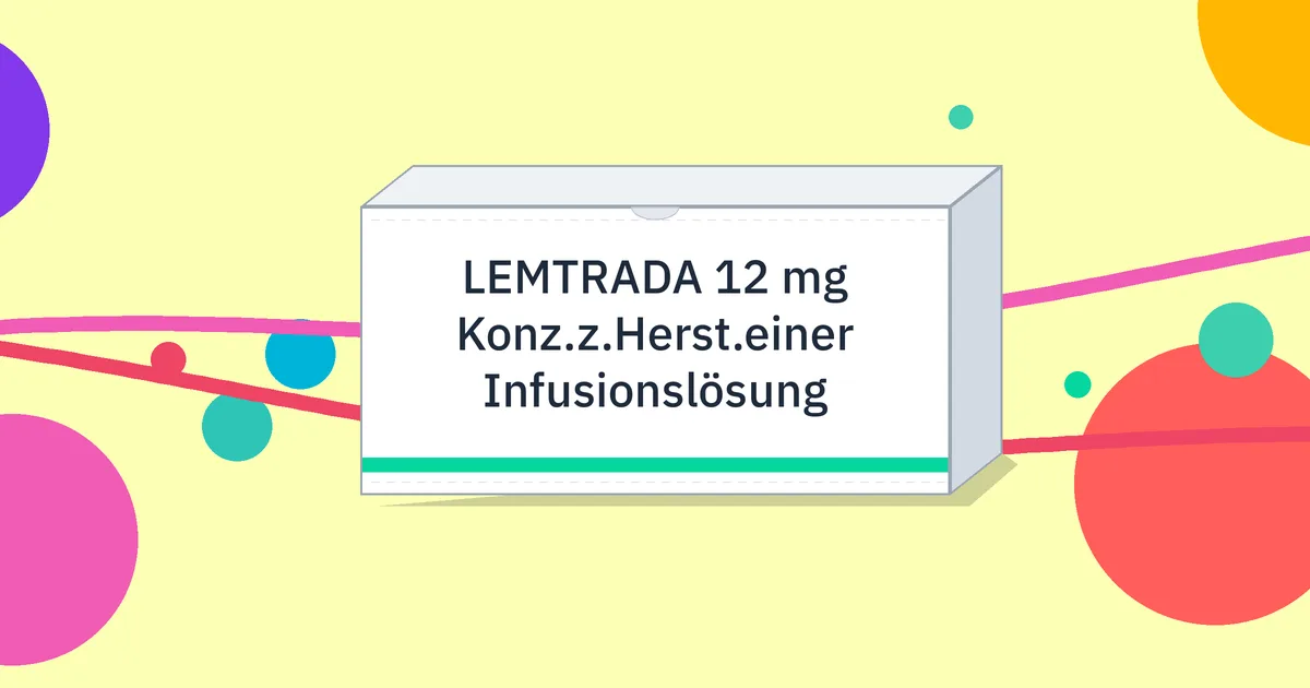 Symbolbild: Packung mit der Aufschrift LEMTRADA 12 mg Konz.z.Herst.einer Infusionslösung (PZN 15298502) – Verfügbarkeit und Bezug in Apotheken in Frankfurt am Main