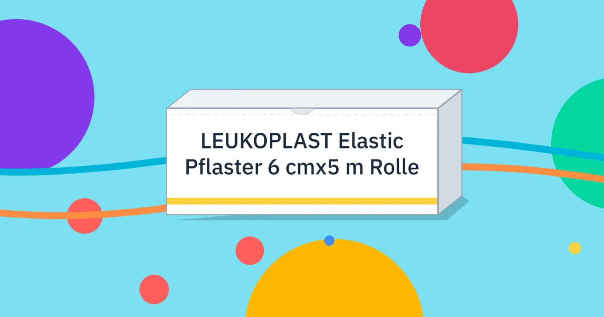 Symbolbild: Packung mit der Aufschrift LEUKOPLAST Elastic Pflaster 6 cmx5 m Rolle (PZN 13838271) – Verfügbarkeit und Bezug in Apotheken in Frankfurt am Main