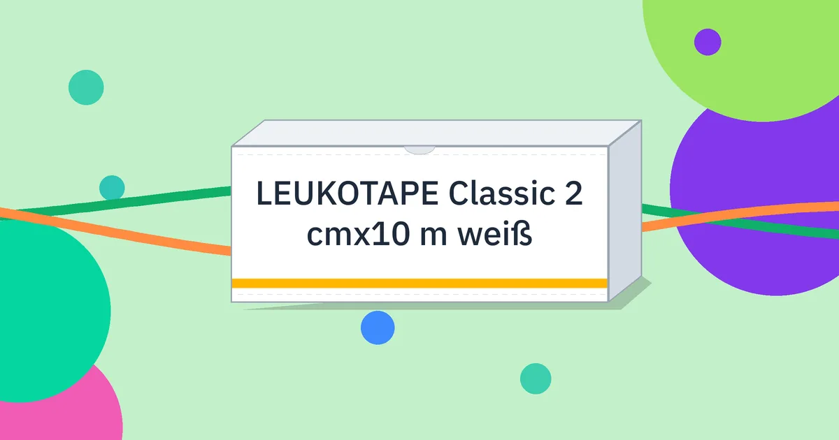 Symbolbild: Packung mit der Aufschrift LEUKOTAPE Classic 2 cmx10 m weiß (PZN 00499695) – Verfügbarkeit und Bezug in Apotheken in Frankfurt am Main
