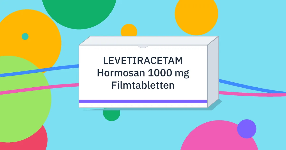 Symbolbild: Packung mit der Aufschrift LEVETIRACETAM Hormosan 1000 mg Filmtabletten (PZN 09234202) – Verfügbarkeit und Bezug in Apotheken in Frankfurt am Main
