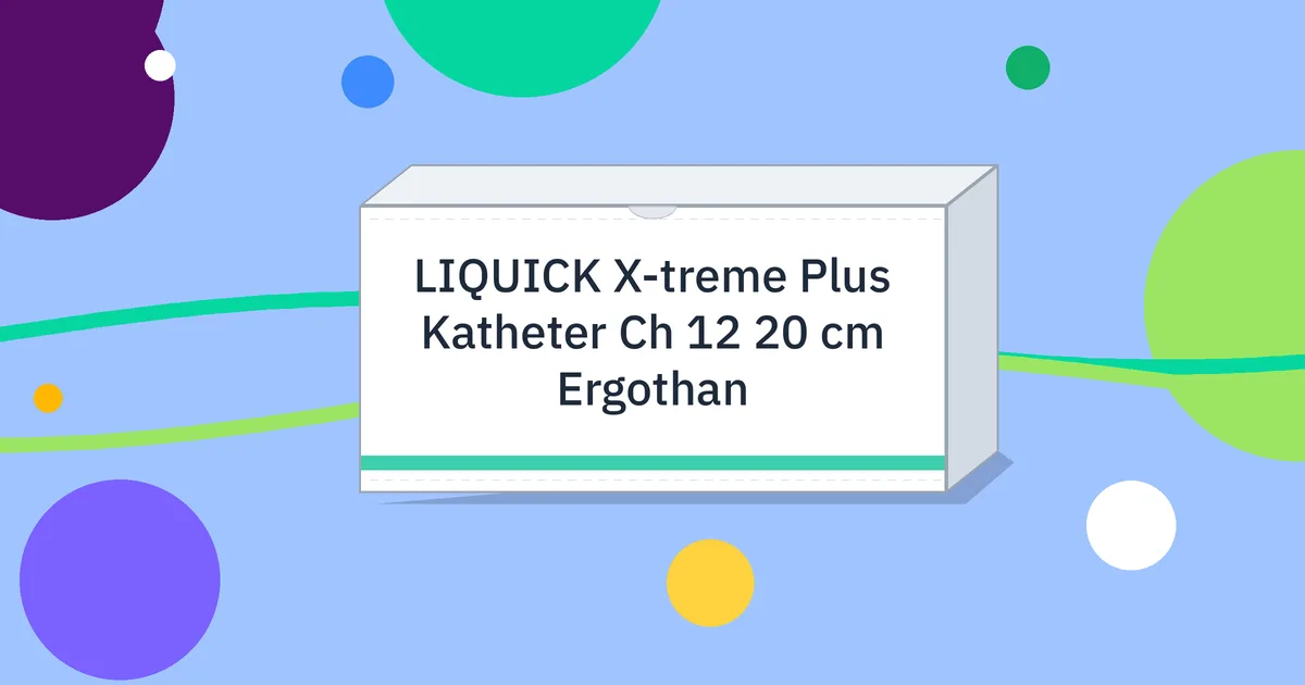 Symbolbild: Packung mit der Aufschrift LIQUICK X-treme Plus Katheter Ch 12 20 cm Ergothan (PZN 15568887) – Verfügbarkeit und Bezug in Apotheken in Frankfurt am Main