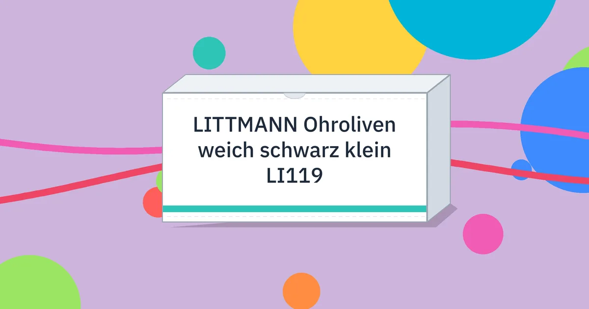 Symbolbild: Packung mit der Aufschrift LITTMANN Ohroliven weich schwarz klein LI119 (PZN 11114675) – Verfügbarkeit und Bezug in Apotheken in Frankfurt am Main