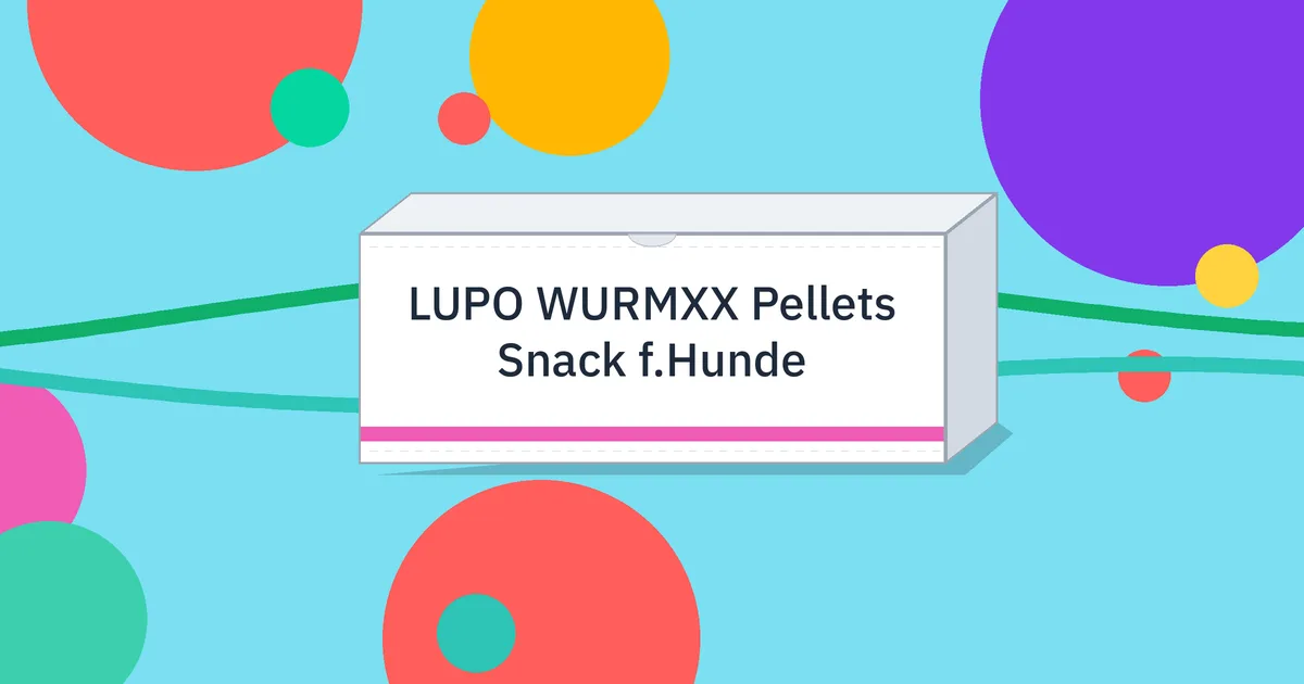 Symbolbild: Packung mit der Aufschrift LUPO WURMXX Pellets Snack f.Hunde (PZN 20097757) – Verfügbarkeit und Bezug in Apotheken in Frankfurt am Main