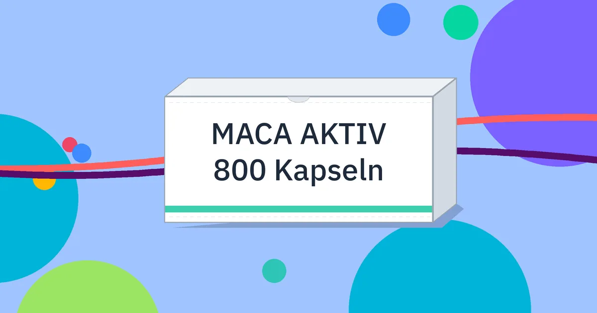 Symbolbild: Packung mit der Aufschrift MACA AKTIV 800 Kapseln (PZN 01923563) – Verfügbarkeit und Bezug in Apotheken in Frankfurt am Main