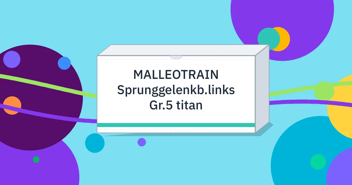 Symbolbild: Packung mit der Aufschrift MALLEOTRAIN Sprunggelenkb.links Gr.5 titan (PZN 01284353) – Verfügbarkeit und Bezug in Apotheken in Frankfurt am Main