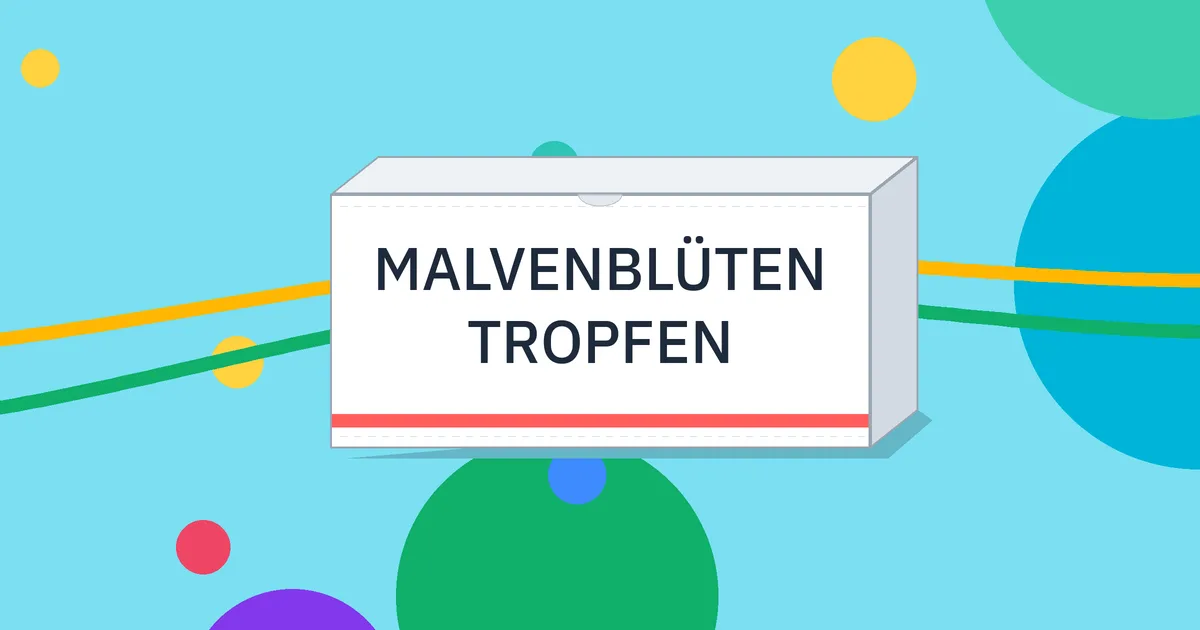 Symbolbild: Packung mit der Aufschrift MALVENBLÜTEN TROPFEN (PZN 14281770) – Verfügbarkeit und Bezug in Apotheken in Frankfurt am Main