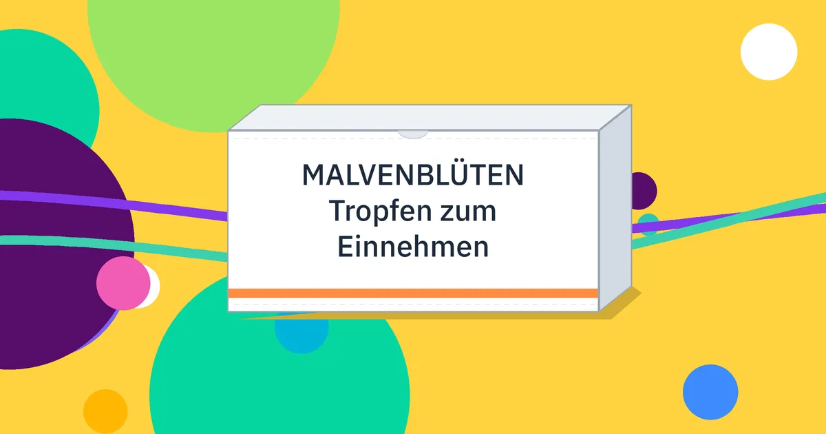 Symbolbild: Packung mit der Aufschrift MALVENBLÜTEN Tropfen zum Einnehmen (PZN 11366767) – Verfügbarkeit und Bezug in Apotheken in Frankfurt am Main