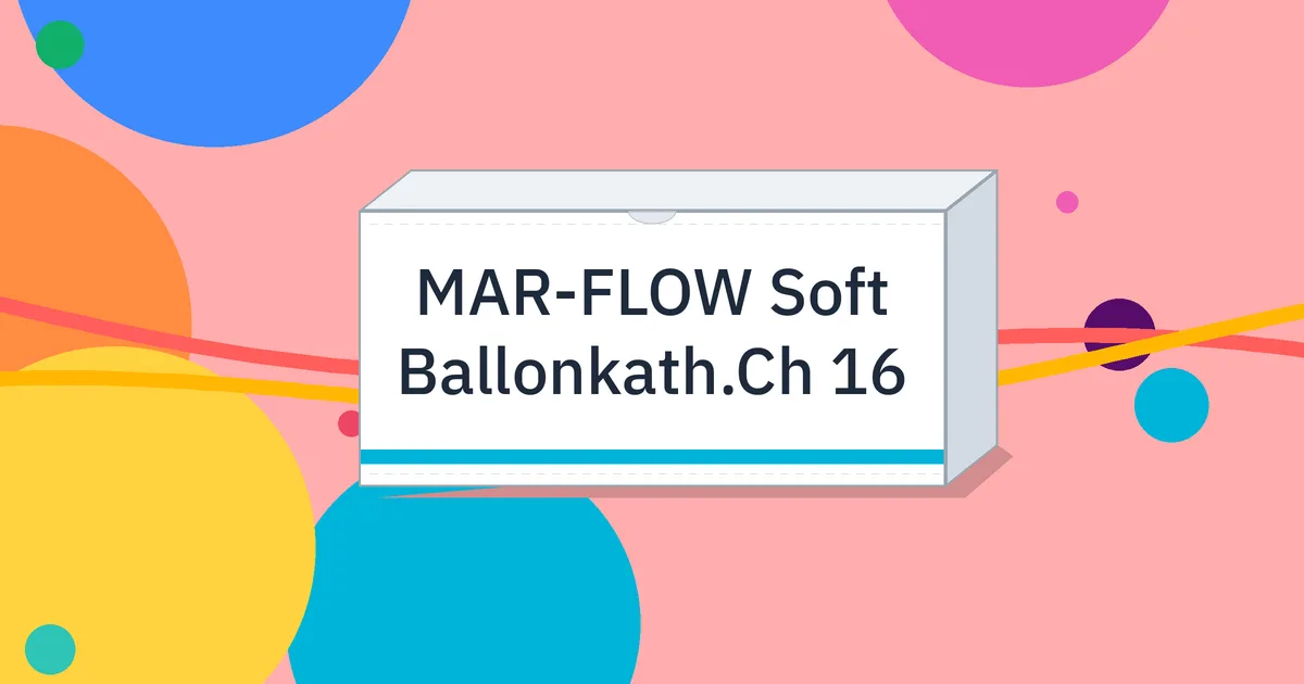 Symbolbild: Packung mit der Aufschrift MAR-FLOW Soft Ballonkath.Ch 16 (PZN 02394256) – Verfügbarkeit und Bezug in Apotheken in Frankfurt am Main